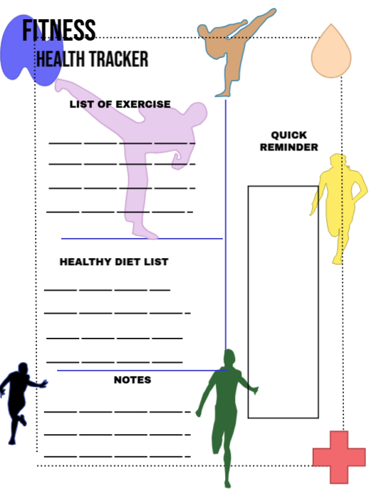 White Pastel Fitness Health Tracker Flyer (us Letter) Template ...