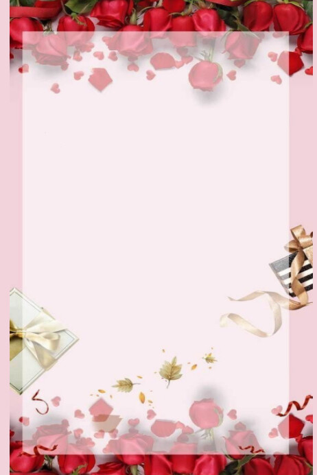 White Pastel Floral Pink Valentines Day Card Poster Template | PosterMyWall