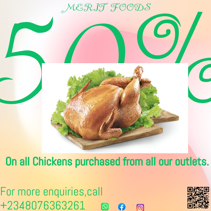 White Pastel Fried Chicken Sales Discount Des Template | PosterMyWall