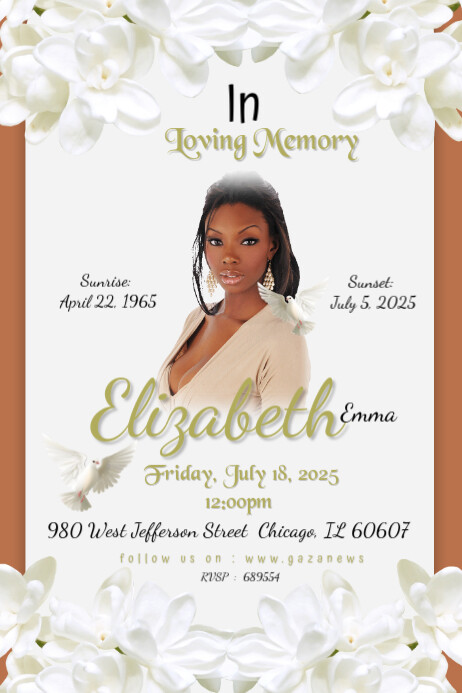 White Pastel Funeral Memorial Poster Template | PosterMyWall