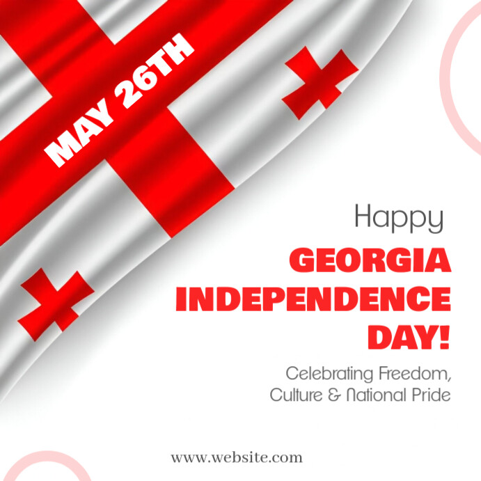 Copy of White Pastel Georgia Independence Day Flyer Instagram Post ...