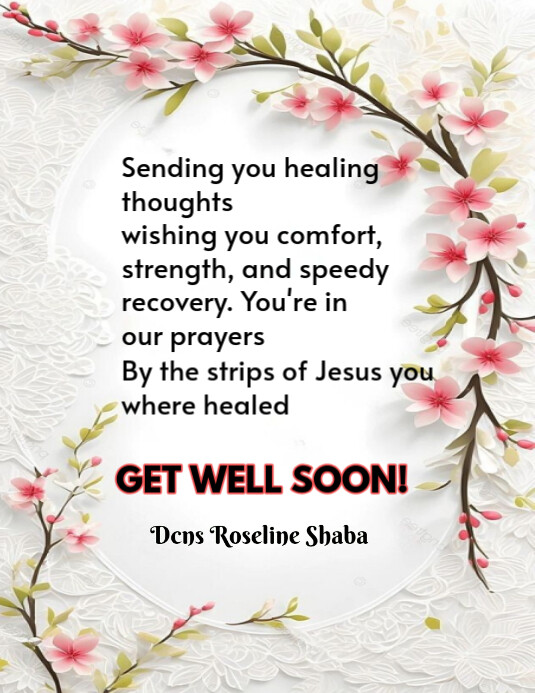Copy of White Pastel Get Well Soon Design Flyer (us Letter) | PosterMyWall