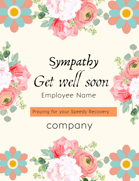 Plantilla de White Pastel Get Well Soon Flyer (us Letter) | PosterMyWall