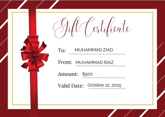 White Pastel Gift Certificate Card Postcard Template | PosterMyWall