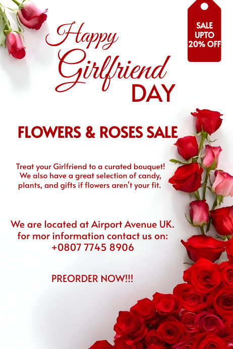 White Pastel Girlfriend Day Celebration Post Templat | PosterMyWall