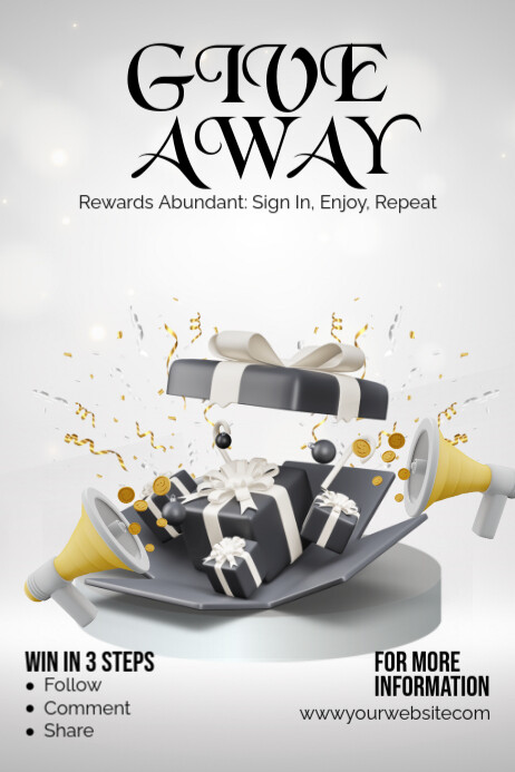 White Pastel Give Away Poster Template | PosterMyWall