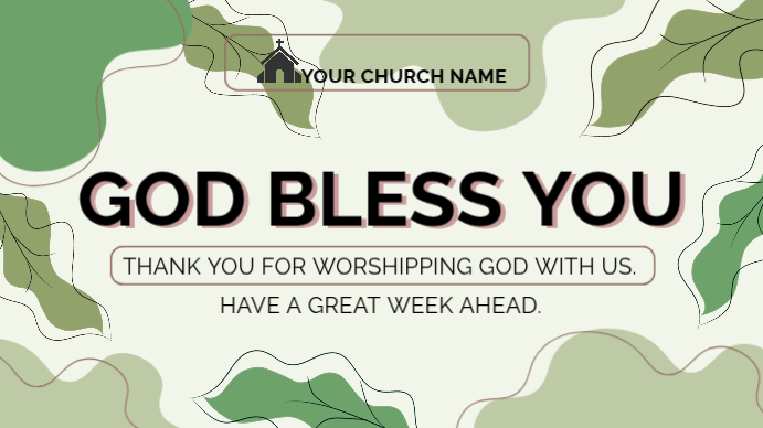 White Pastel God Bless You Digital Display (16:9) Template | PosterMyWall