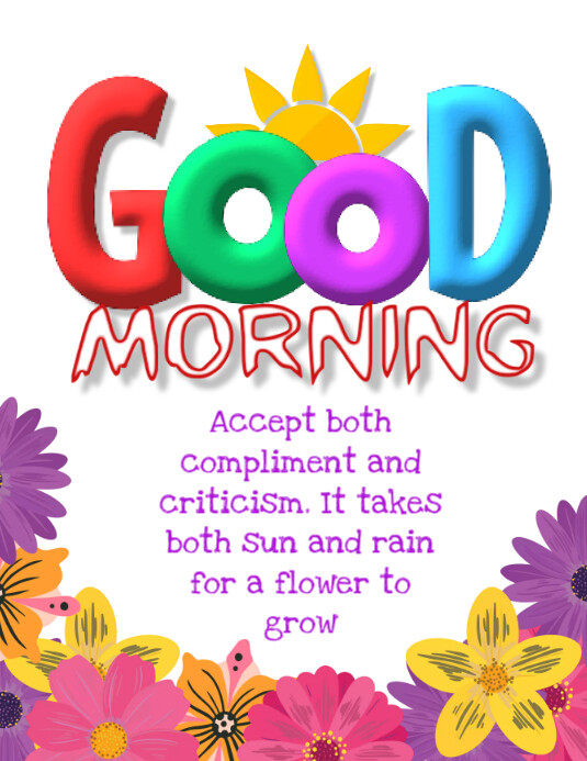 Copy of White Pastel Good Morning Card Flyer (us Letter) | PosterMyWall