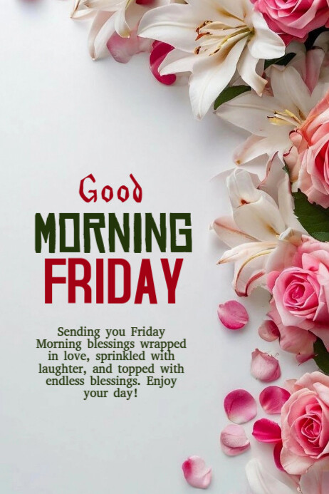 White Pastel Good Morning Friday Banner 4' × 6' Templat | PosterMyWall