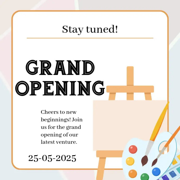 White Pastel Grand Opening Announcement Posters Instagram Post Templat ...