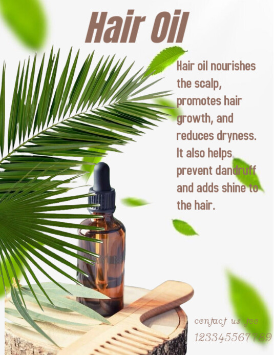 Copy of White Pastel Hair Oil Flyer (us Letter) | PosterMyWall