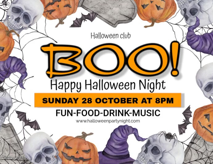 Plantilla de White Pastel Halloween Boo Party Flyer (us Letter ...