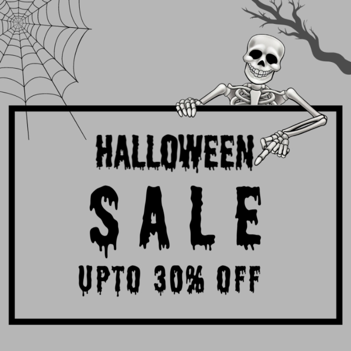 White Pastel Halloween Mega Sale 30% Off Instagram Post Template ...