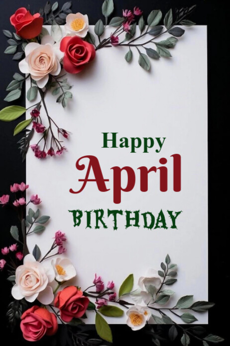 White Pastel Happy April Birthdays Banner 4' × 6' Template | PosterMyWall