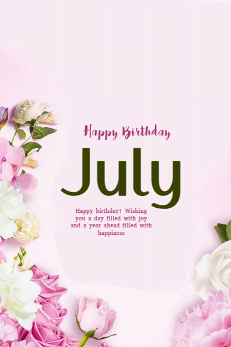 July Birthday Template Editable Strawberry Birthday Welcome Sign