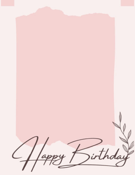 White Pastel Happy Birthday Photo Frame Birthday Greeting Card Flyer ...