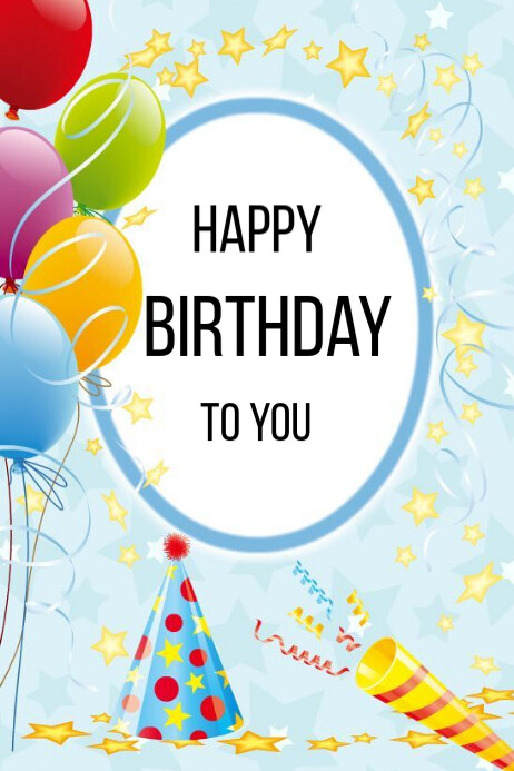 White Pastel Happy Birthday Poster Template | PosterMyWall