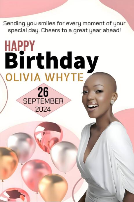 White Pastel Happy Birthday Poster เทมเพลต | PosterMyWall