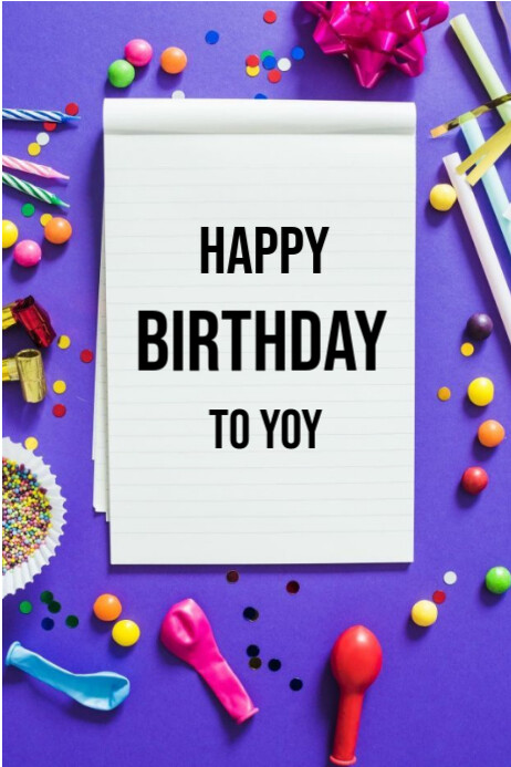 White Pastel Happy Birthday Poster Template | PosterMyWall