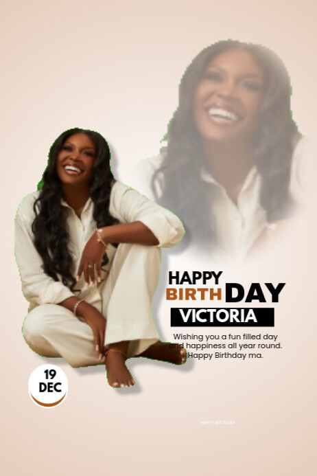 Copy of White Pastel Happy Birthday Templates Poster | PosterMyWall