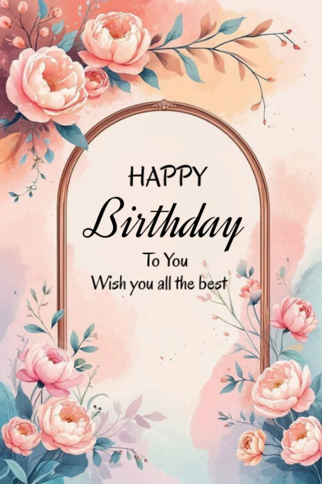 Copy of White Pastel Happy Birthday To You Poster | PosterMyWall