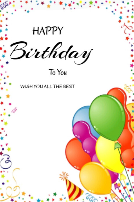 White Pastel Happy Birthday To You Poster Template | PosterMyWall