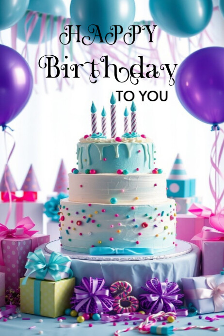 White Pastel Happy Birthday To You Poster Template | PosterMyWall