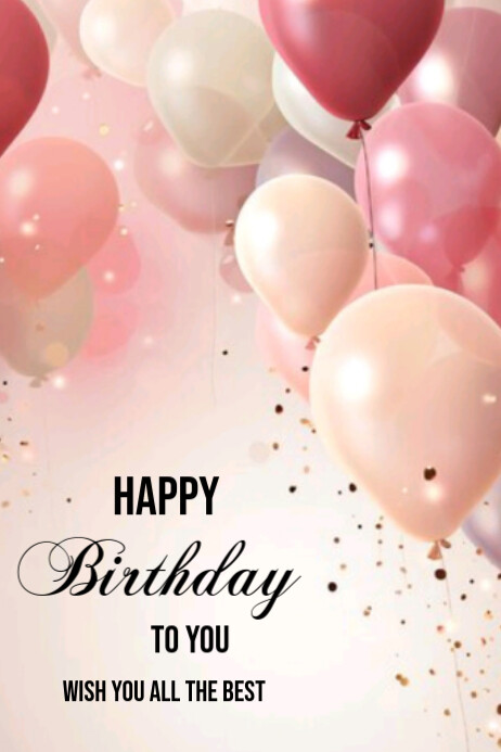 White Pastel Happy Birthday To You Poster Template | PosterMyWall