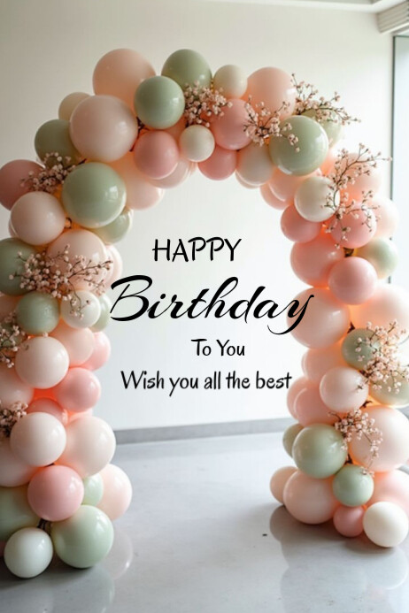 White Pastel Happy Birthday To You Poster Template | PosterMyWall