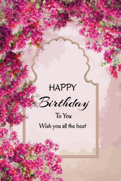 White Pastel Happy Birthday To You Poster Template | PosterMyWall