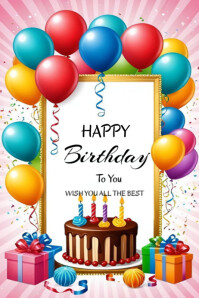 Pink Pastel Happy Birthday To You Poster Template | PosterMyWall