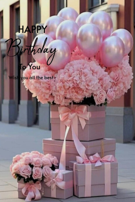 White Pastel Happy Birthday To You Poster Template | PosterMyWall