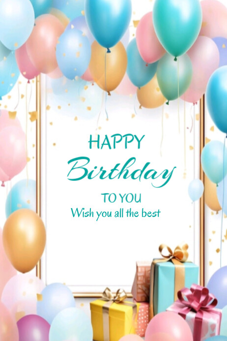 Copy of White Pastel Happy Birthday To You Poster | PosterMyWall