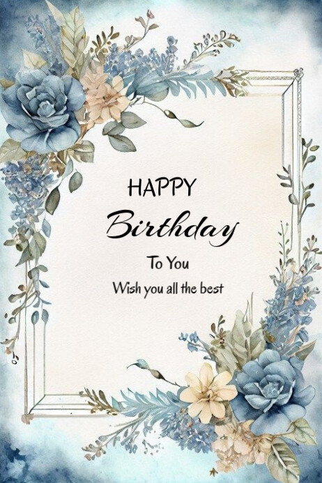 White Pastel Happy Birthday To You Poster Template | PosterMyWall