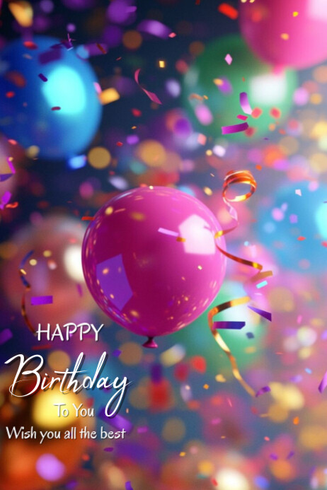 White Pastel Happy Birthday To You Poster Template | PosterMyWall