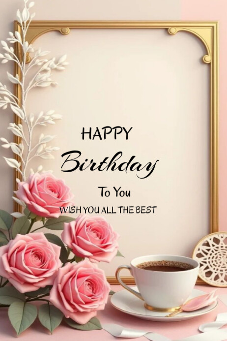 Copy of White Pastel Happy Birthday To You Poster | PosterMyWall