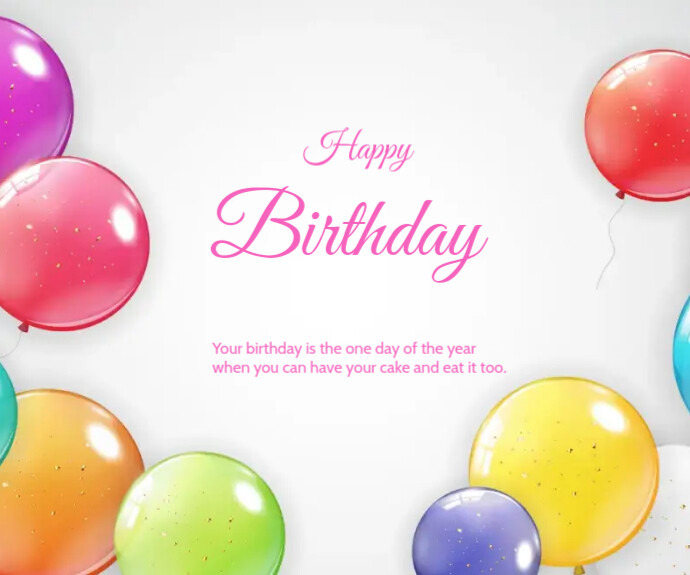 White Pastel Happy Birthday Wish Templates M | PosterMyWall