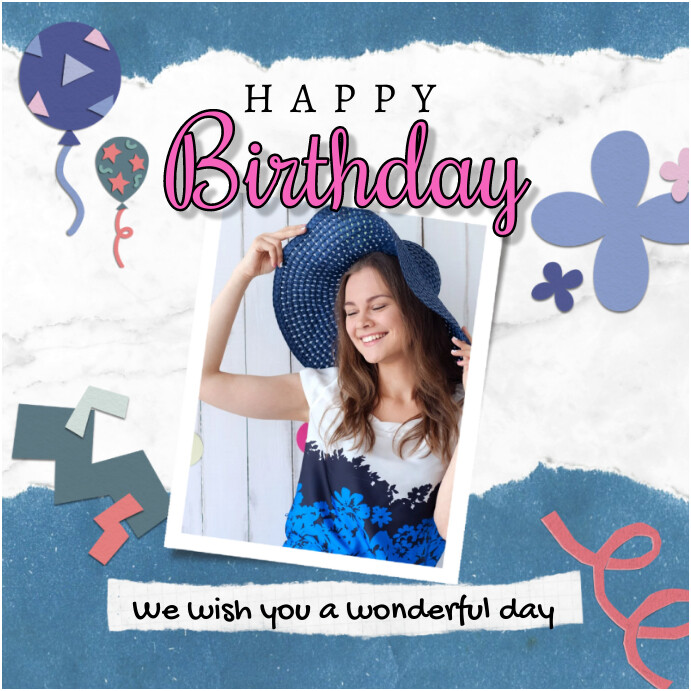 Plantilla de White Pastel Happy Birthday Wishing Posters | PosterMyWall