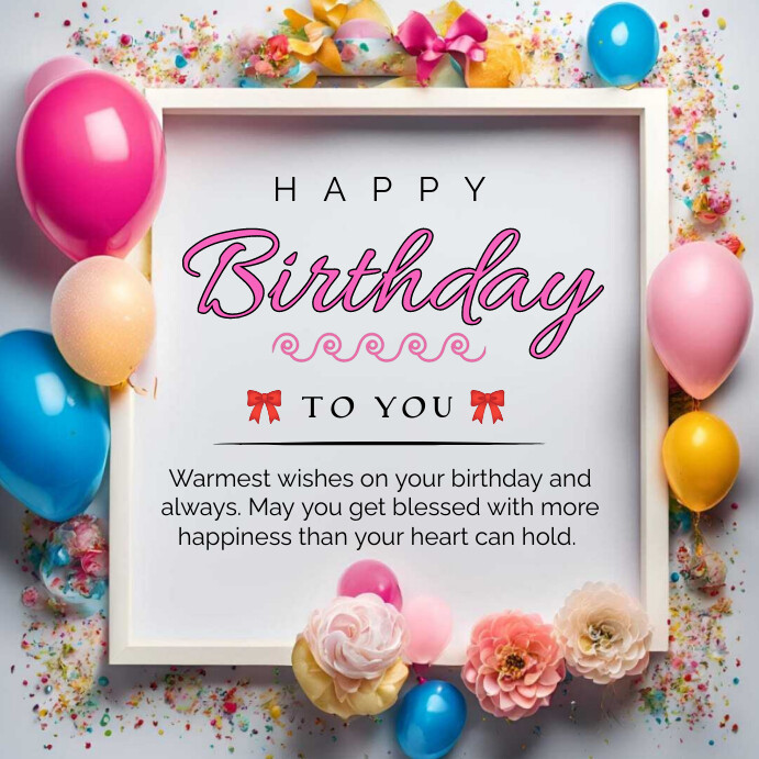 White Pastel Happy Birthday Wishing Posters Template | PosterMyWall