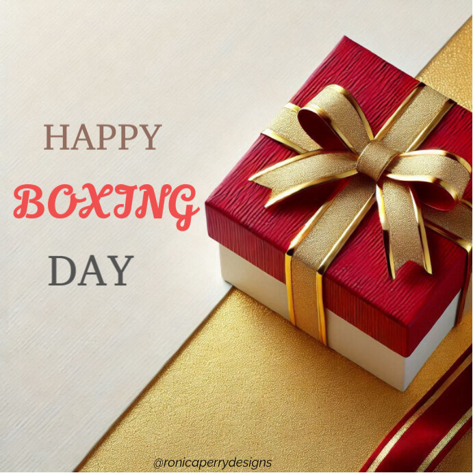 White Pastel Happy Boxing Day Instagram Post Template | PosterMyWall