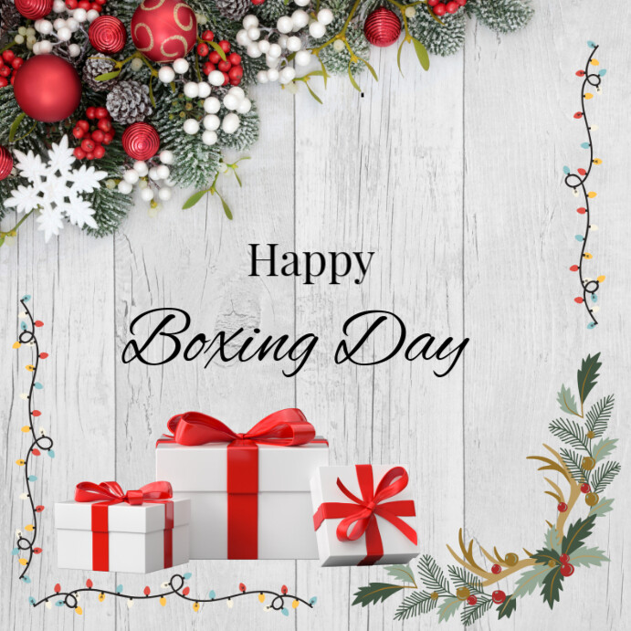 White Pastel Happy Boxing Day Instagram Post Template | PosterMyWall