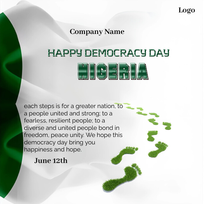 White Pastel Happy Democracy Day Square (1:1) Template | PosterMyWall