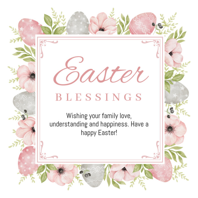 White Pastel Happy Easter Instagram Post Template | PosterMyWall