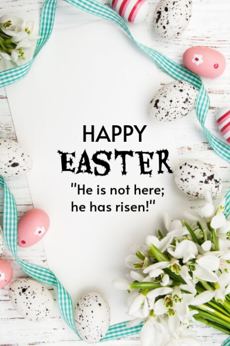 White Pastel Happy Easter Poster Template | PosterMyWall