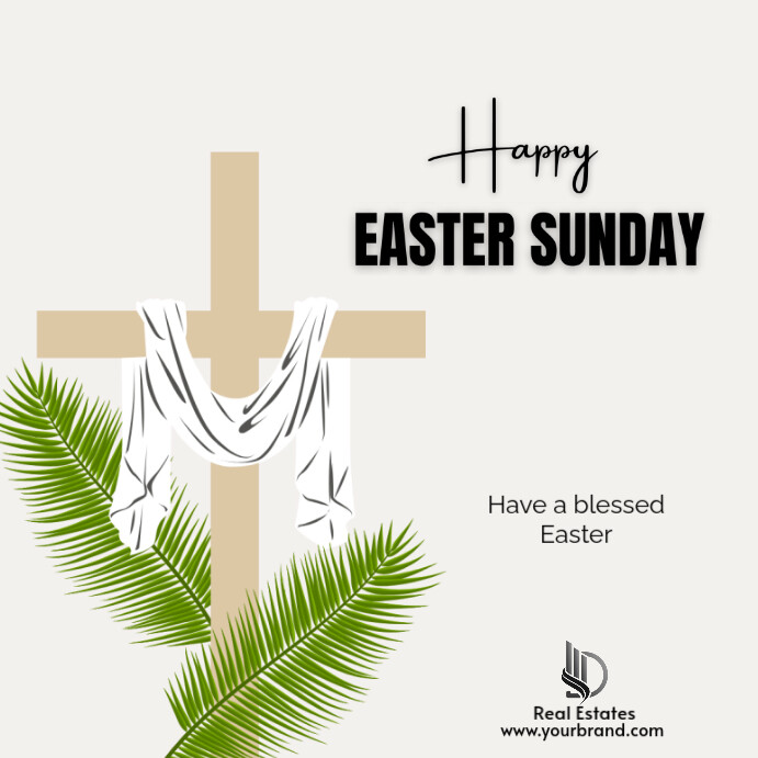 Copy of White Pastel Happy Easter Sunday Instagram Post | PosterMyWall