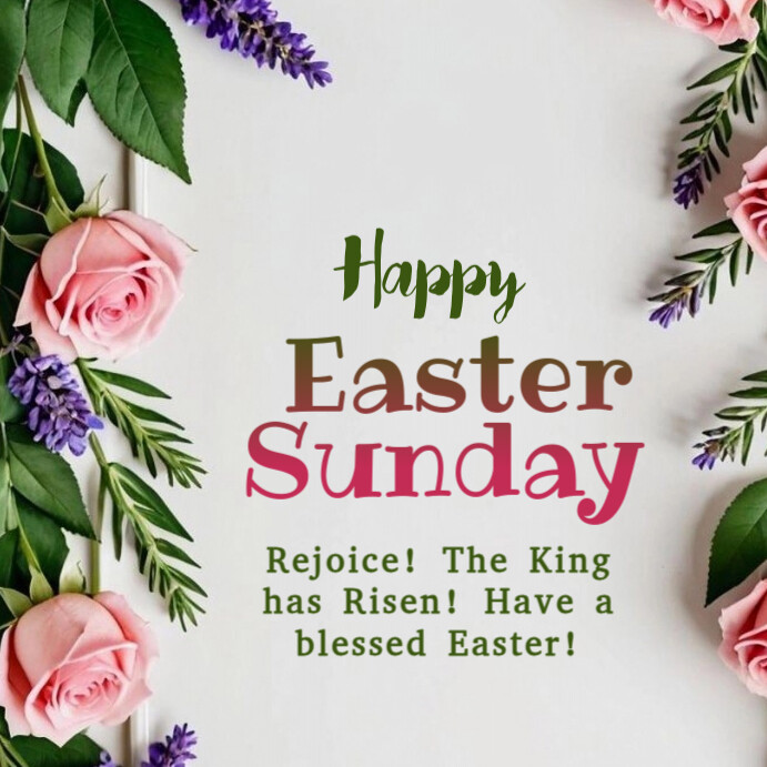 Copy of White Pastel Happy Easter Sunday Instagram Post | PosterMyWall