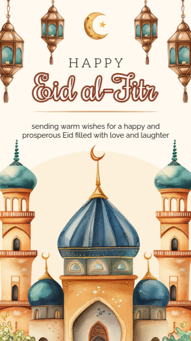 Copy of White Pastel Happy Eid Mubarak Celebration Wishes Instagram ...