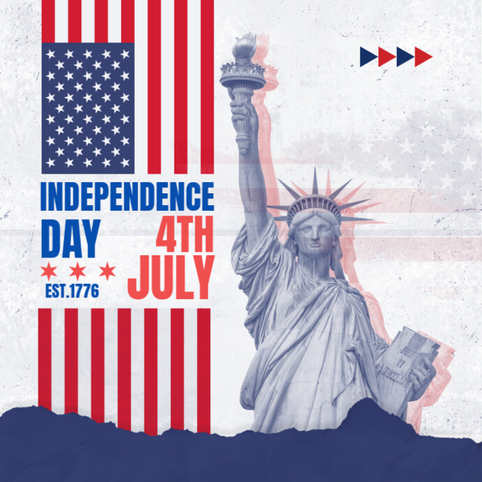 White Pastel Happy Fourth July Instagram Post Template | PosterMyWall