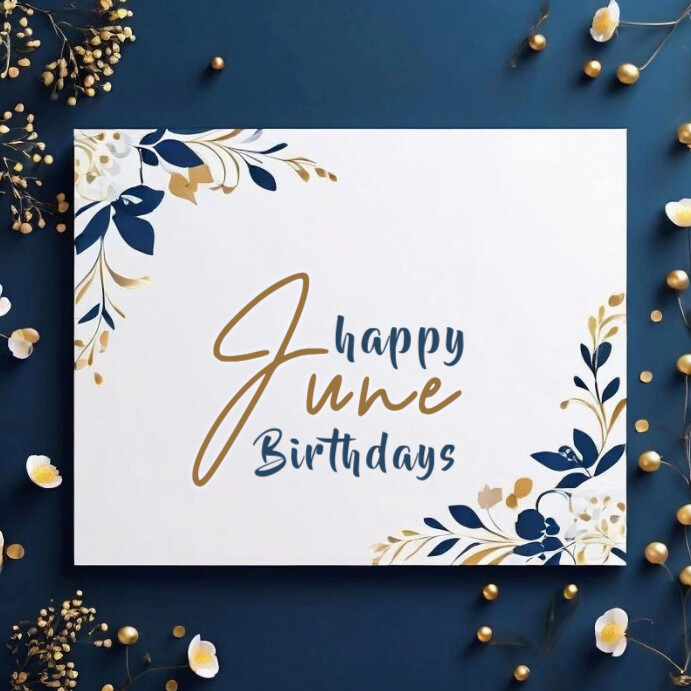 White Pastel Happy June Birthdays Instagram Post Template | PosterMyWall