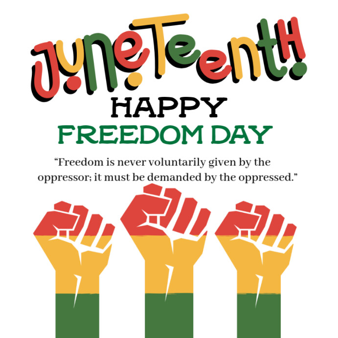 Plantilla de White Pastel Happy Juneteenth Freedom Day Cards Instagram ...